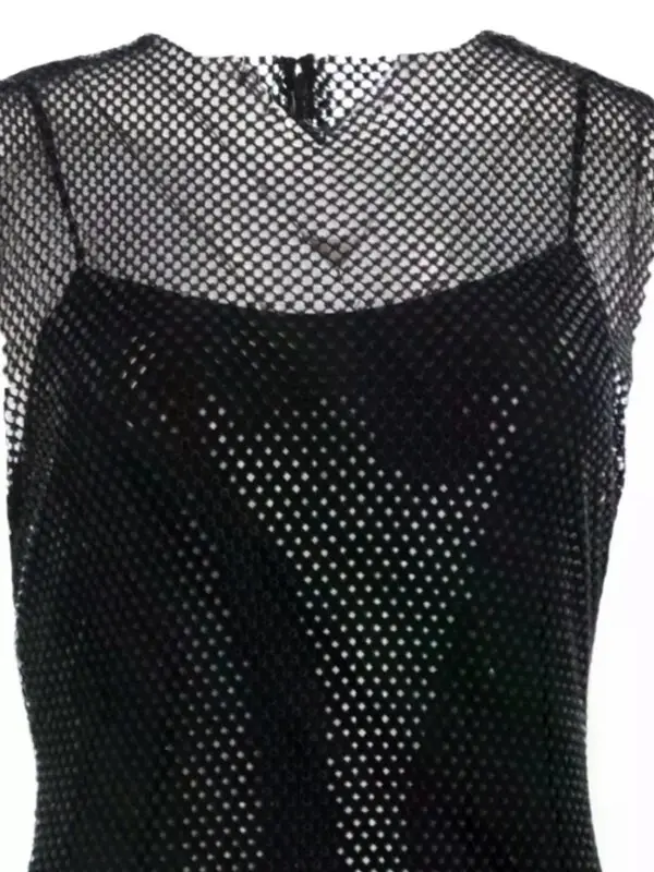 Alberta Ferretti Mesh-paneled Midi Dress