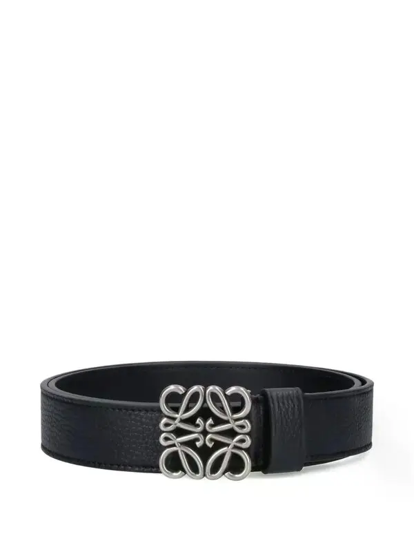 Loewe Anagram Leather Belt - Black