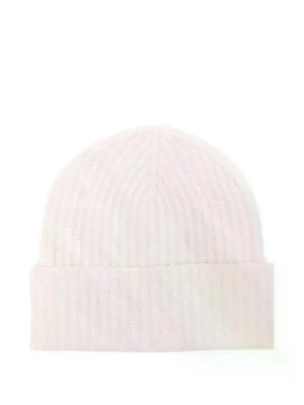 Warm Me Ribbed Cashmere Beanie - Pink