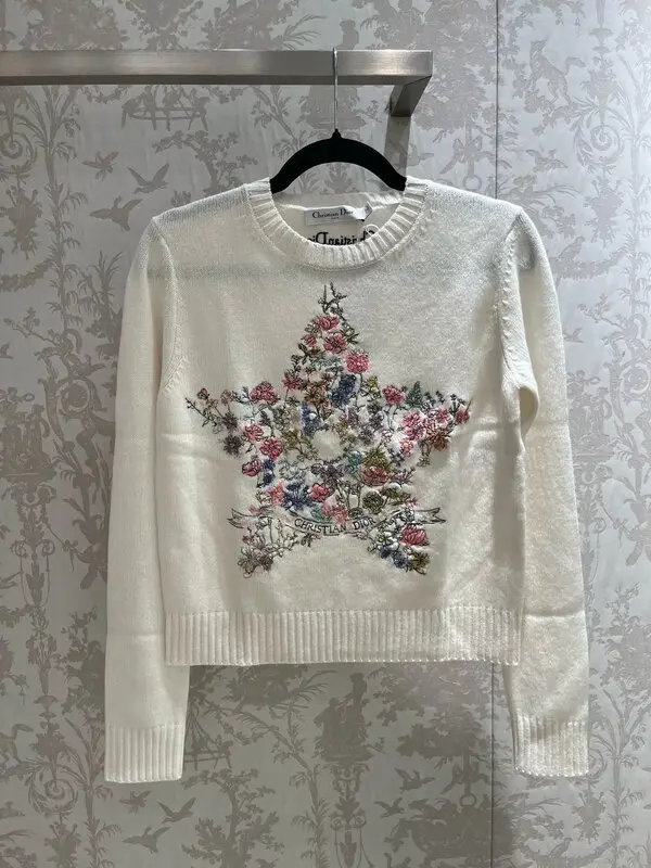Dior Embroidered Sweater - White