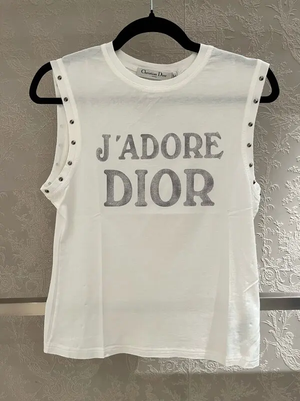 Dior J'adore Studded Tank Top - White