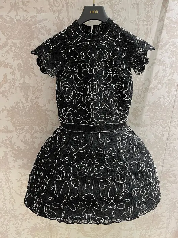Dior Embroidered Tulle Crinoline Dress - Black | Editorialist