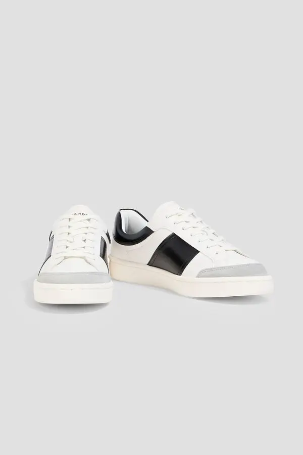 Sandro Leather And Suede Sneakers
