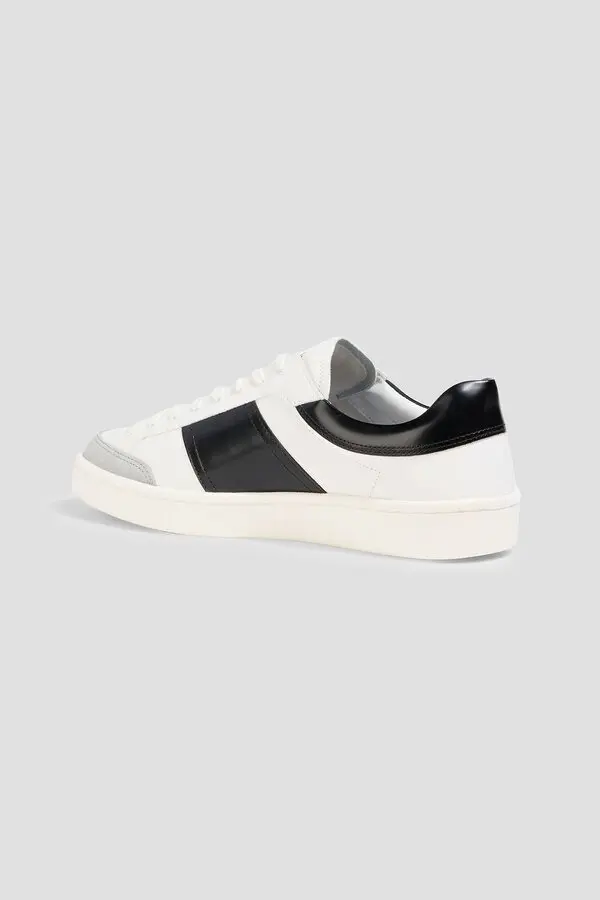 Sandro Leather And Suede Sneakers