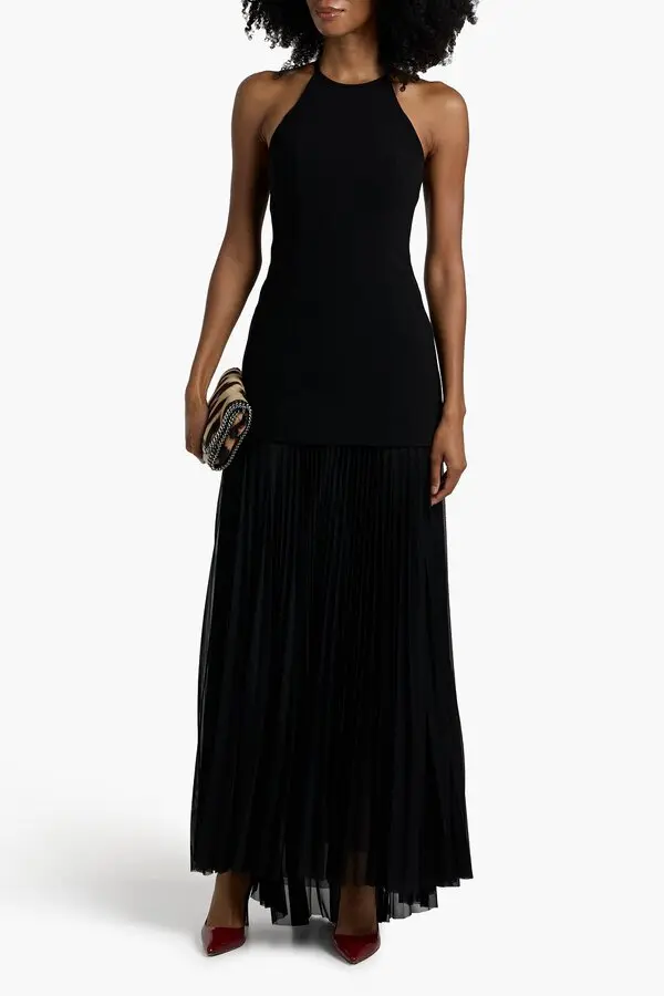 A.L.C. Lana Pleated Halter Maxi Dress In Black - 65% Off | Editorialist