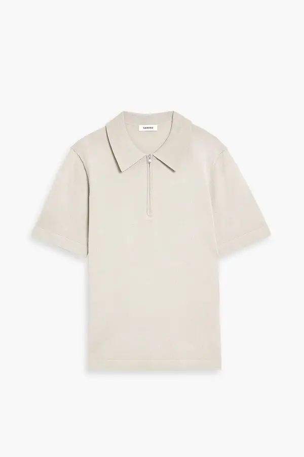 Sandro Knitted Polo Shirt - Stone