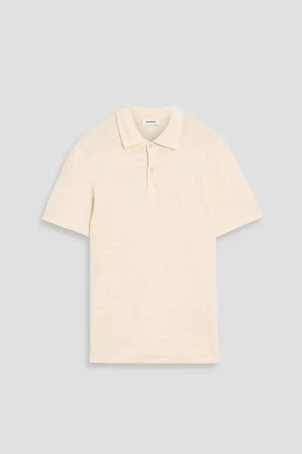Sandro Linenjersey Polo Shirt - Ivory