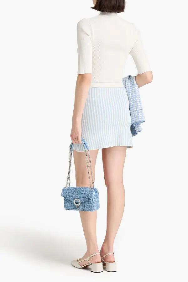 Sandro Striped Stretch-knit Mini Skirt