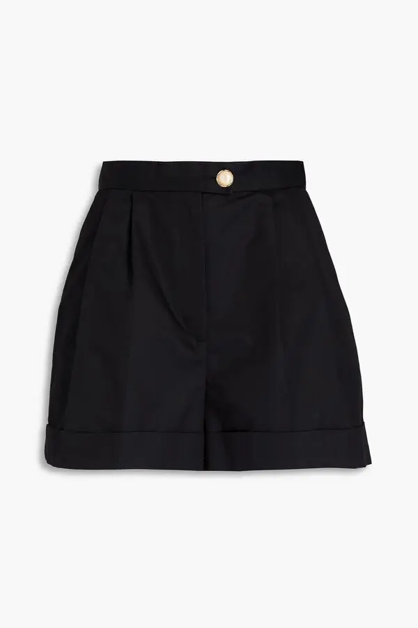 Sandro Pleated Cotton-blend Twill Shorts