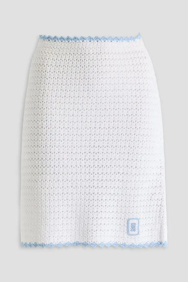 Sandro Crochet-knit Mini Skirt