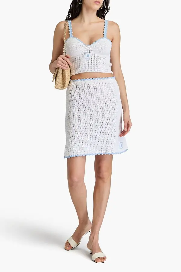 Sandro Crochet-knit Mini Skirt