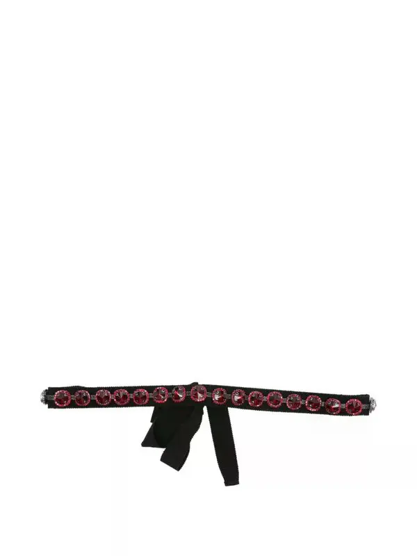 PARLOR Crystal-embellished Belt - Black