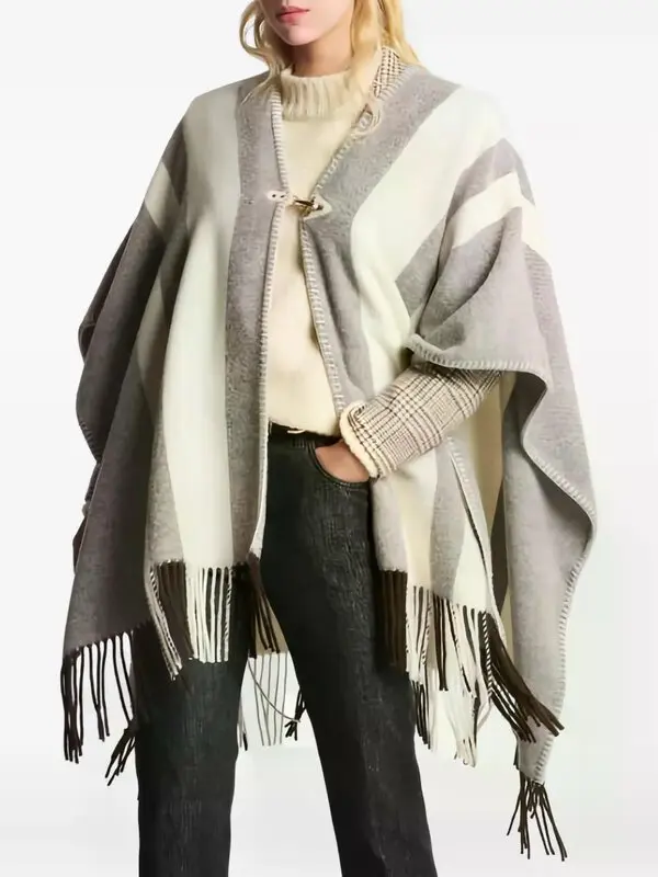 FAY Striped-fringe Poncho