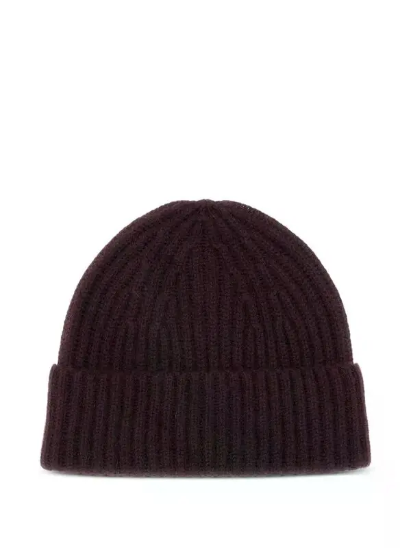 LISA YANG Ribbed Wool Beanie - Brown