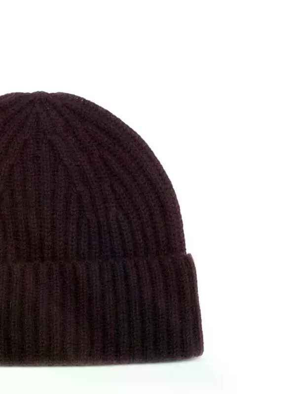 LISA YANG Ribbed Wool Beanie - Brown