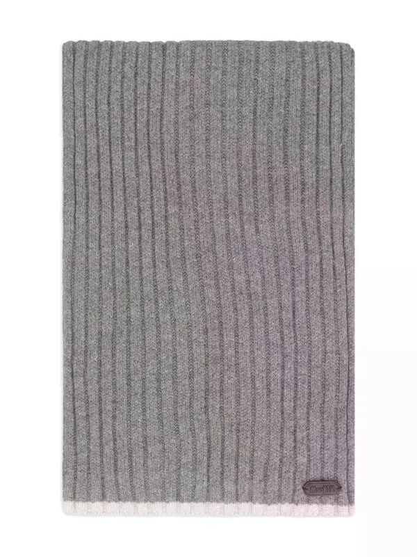 MOORER Ribbed-knit Rectangular Scarf - Grey