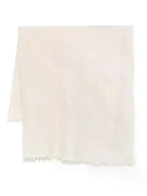 Warm Me Frayed-edge Cashmere Scarf - Neutrals