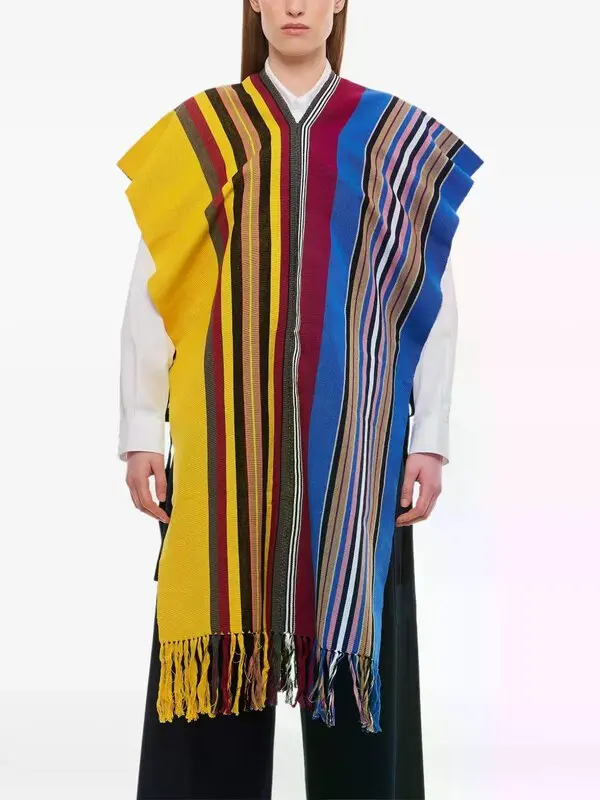 Colville Striped V-neck Cape