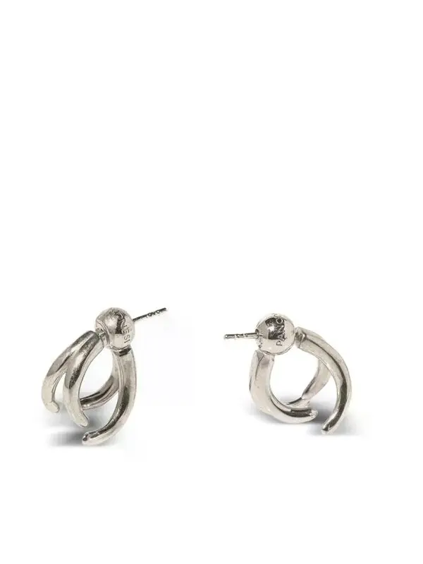 PANCONESI Curved Hoop Earrings - Silver