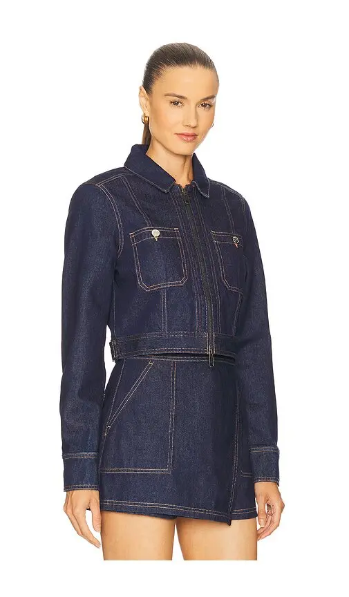 Veronica Beard Patty Fitted Long Sleeve Jacket - Indigo Rinse