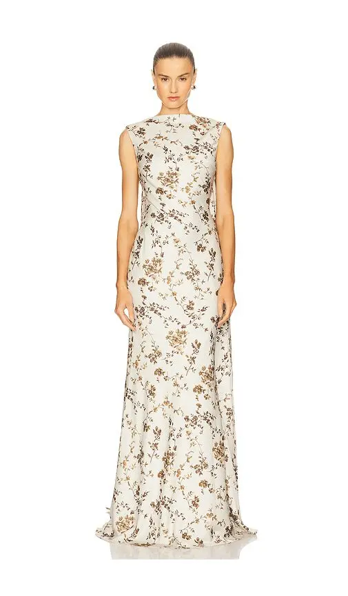 SAU LEE Callie Gown - Beige Multi