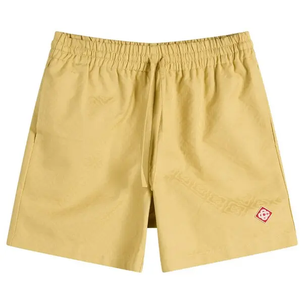 Casablanca Cotton Jacquard Monogram Shorts - Yellow
