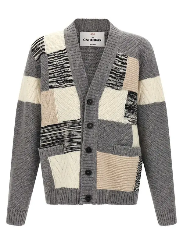 Missoni Patchwork Wool Cardigan - Beige