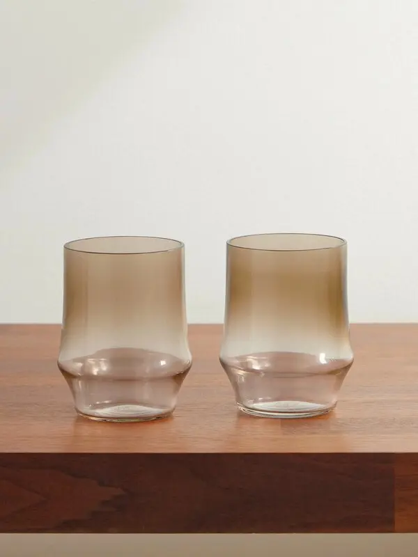 Brunello Cucinelli Set Of Two Murano Glass Tumblers - Brown
