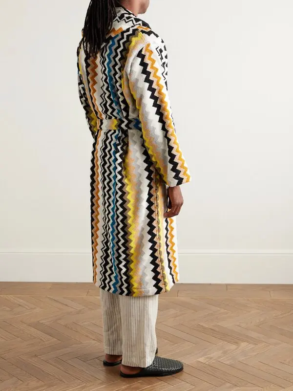 Missoni Curt Striped Cotton-terry Jacquard Hooded Robe - Multi