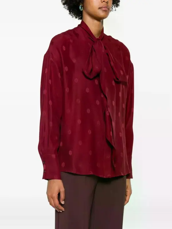 Etro Dotted-print Tie-neck Blouse