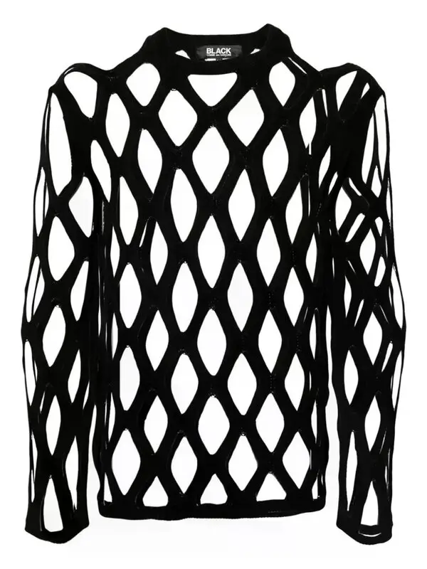BLACK COMME DES GARÇONS Mesh Knit Sweatshirt - Black