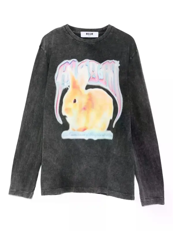 MSGM Rabbit-print Long-sleeve T-shirt