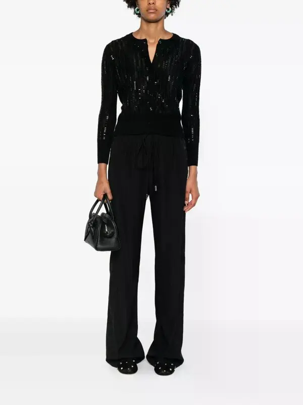 Ermanno Scervino Sequin-embellished Ribbed Knit Cardigan