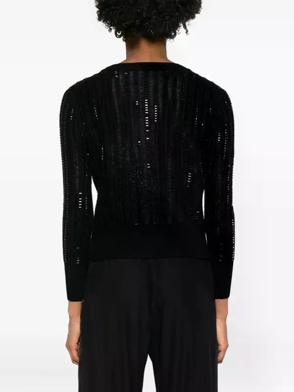 Ermanno Scervino Sequin-embellished Ribbed Knit Cardigan