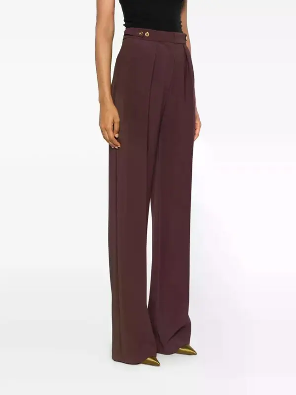 Elisabetta Franchi Pleated Straight Trousers With Button Detailing