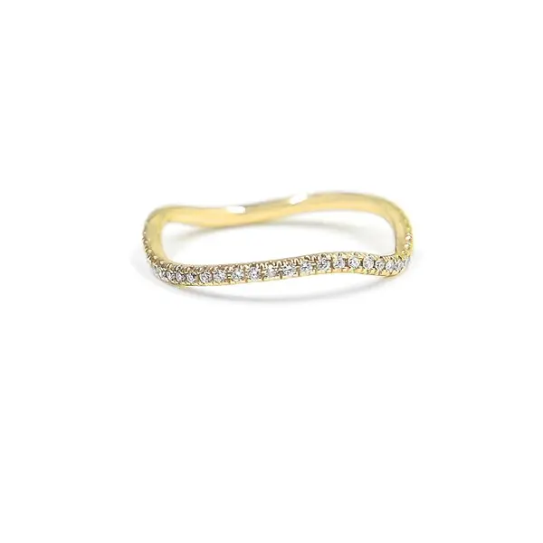 BONDEYE JEWELRY Wave Diamond Band - Yellow Gold