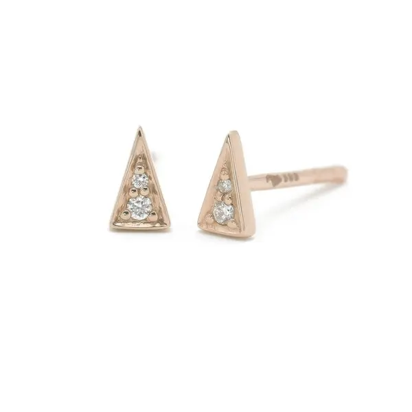 BONDEYE JEWELRY Angled Stud Earrings - Rose Gold