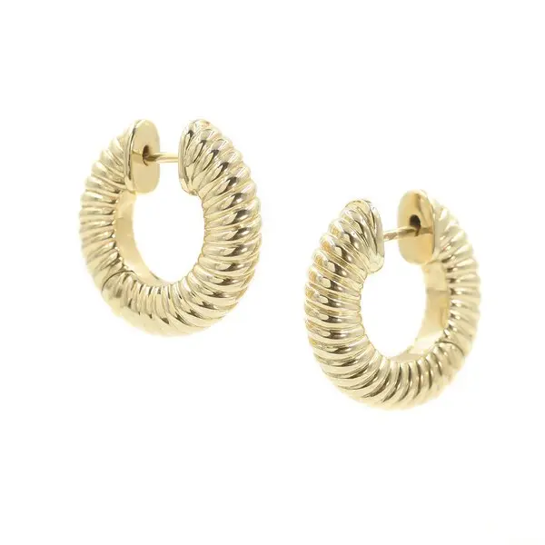 BONDEYE JEWELRY Lulu Textured Hoops - Yellow Gold
