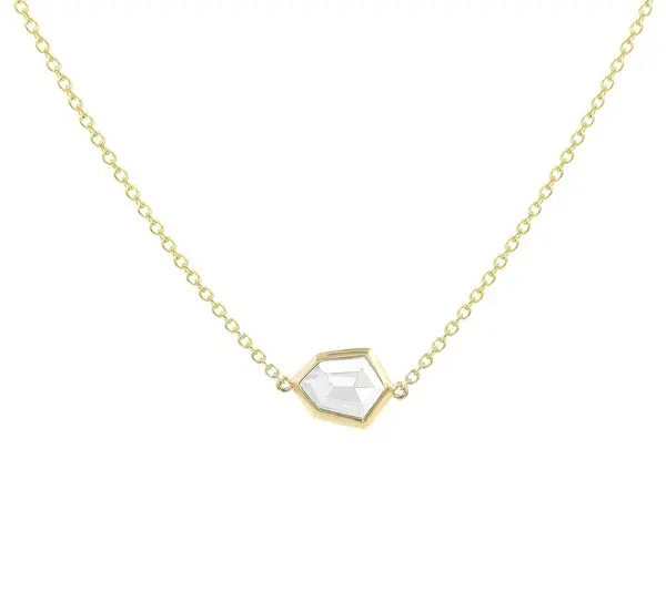BONDEYE JEWELRY Calming Clear Shield Jollie Necklace - Yellow Gold