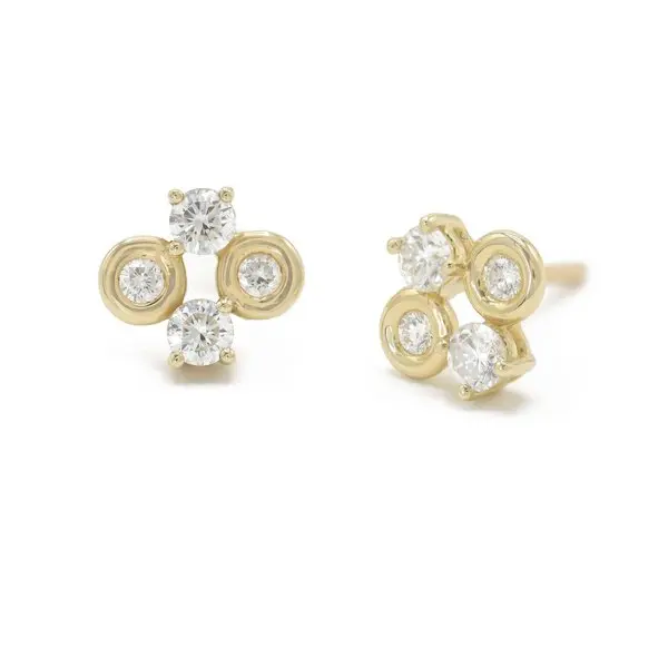 BONDEYE JEWELRY Quartet Stud Earrings - Yellow Gold