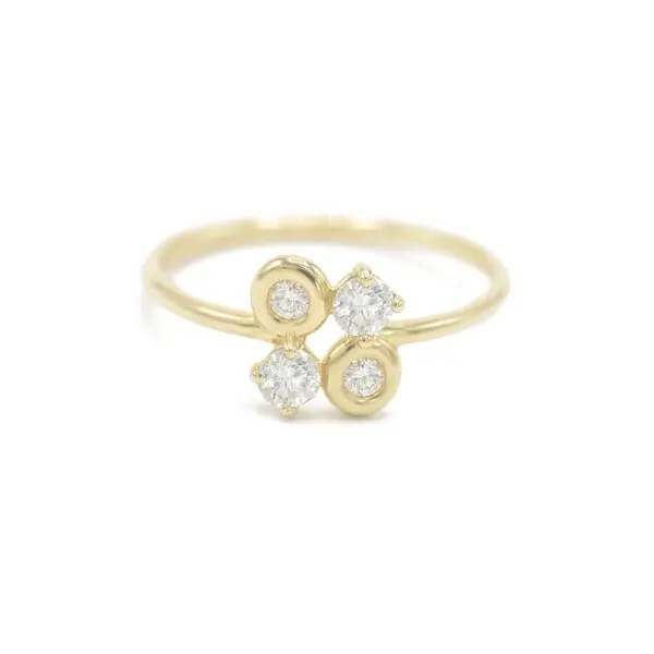 BONDEYE JEWELRY 14k Gold Ring With - White Diamond
