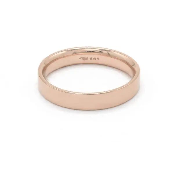 BONDEYE JEWELRY 14k Flat Band Ring - Rose Gold