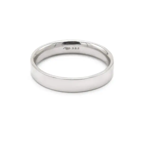 BONDEYE JEWELRY 14k Flat Band Ring - White Gold