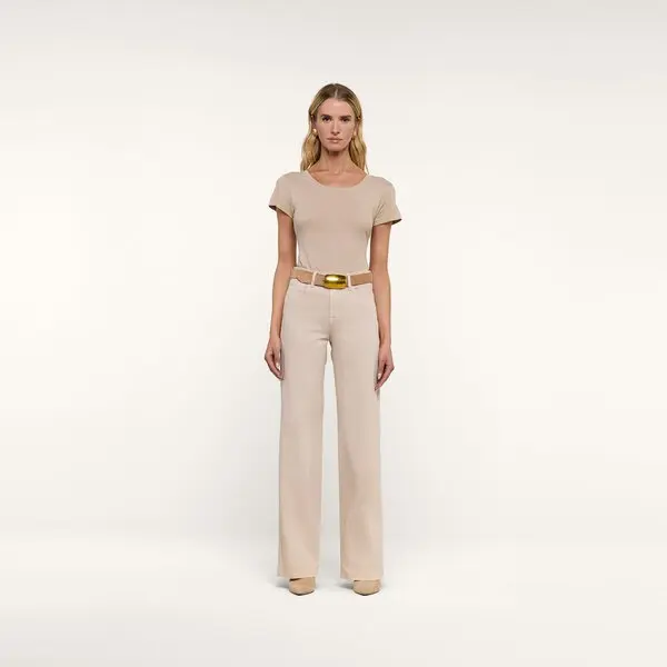 L'Agence Clayton Wide-leg Jean - Biscuit