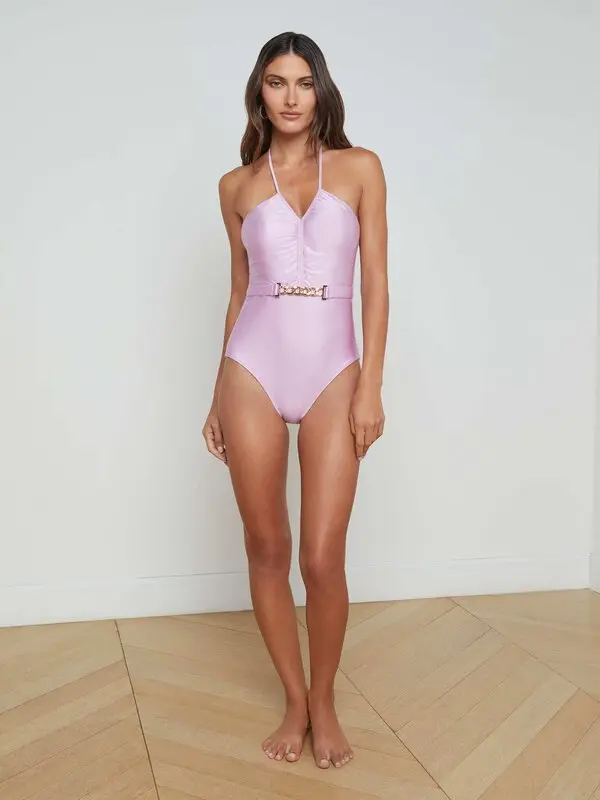 L'Agence Leila Halter One-piece Swimsuit - Light Violet