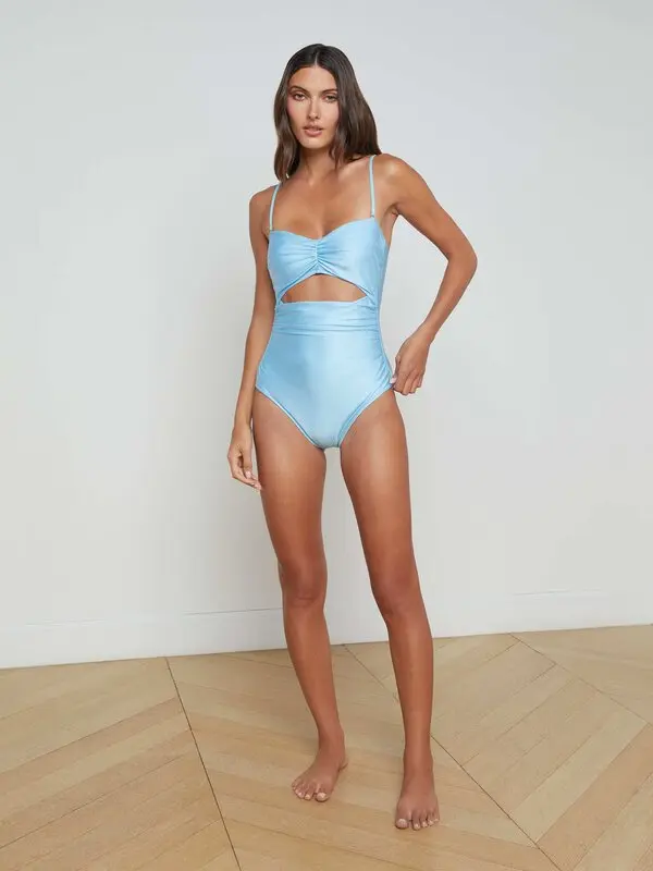 L'Agence Lily Cut-out One-piece Swimsuit - Sky Blue