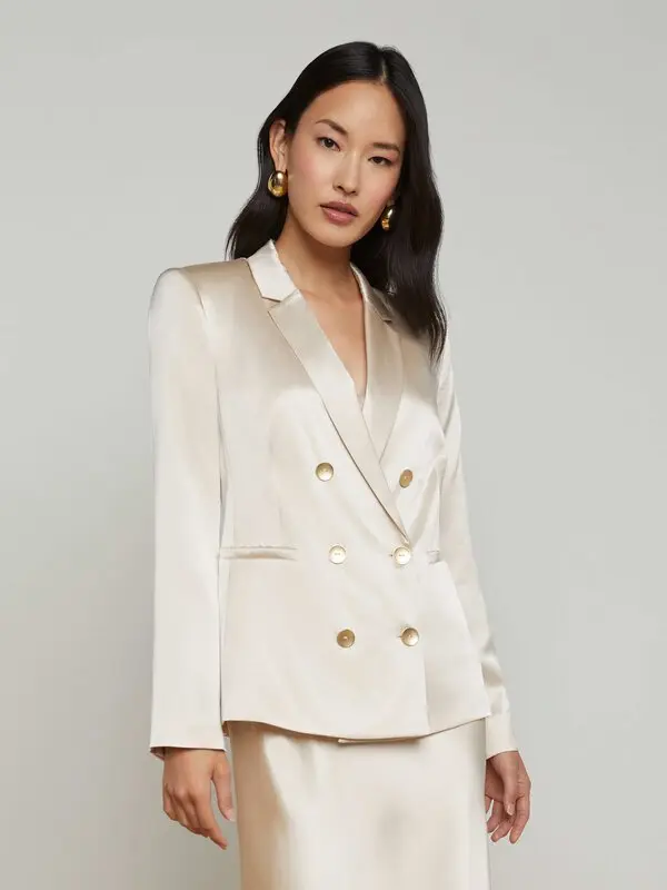 L'Agence Colin Silk Blazer - Champagne
