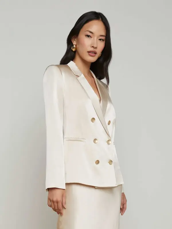 L'Agence Colin Silk Blazer - Champagne