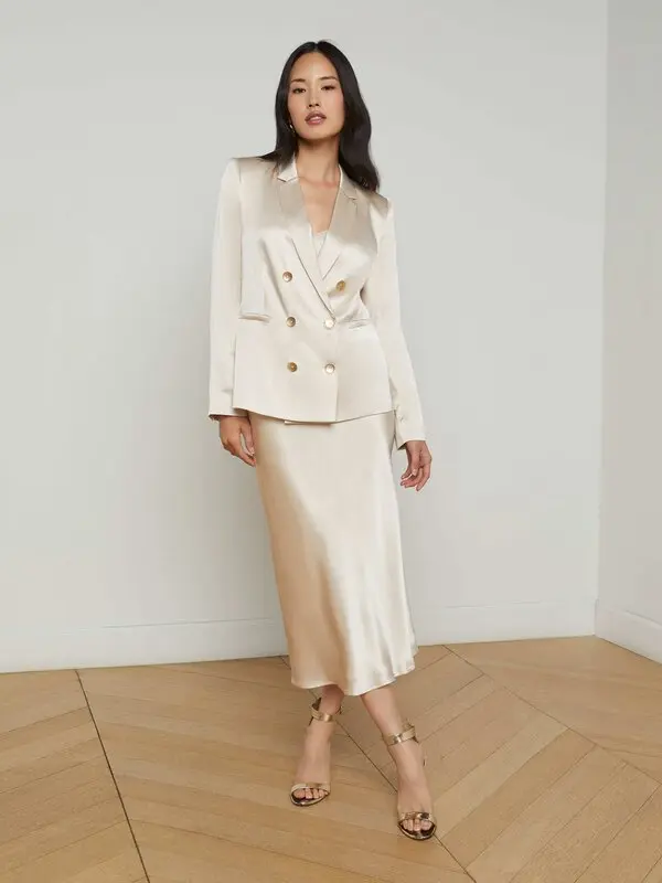 L'Agence Colin Silk Blazer - Champagne