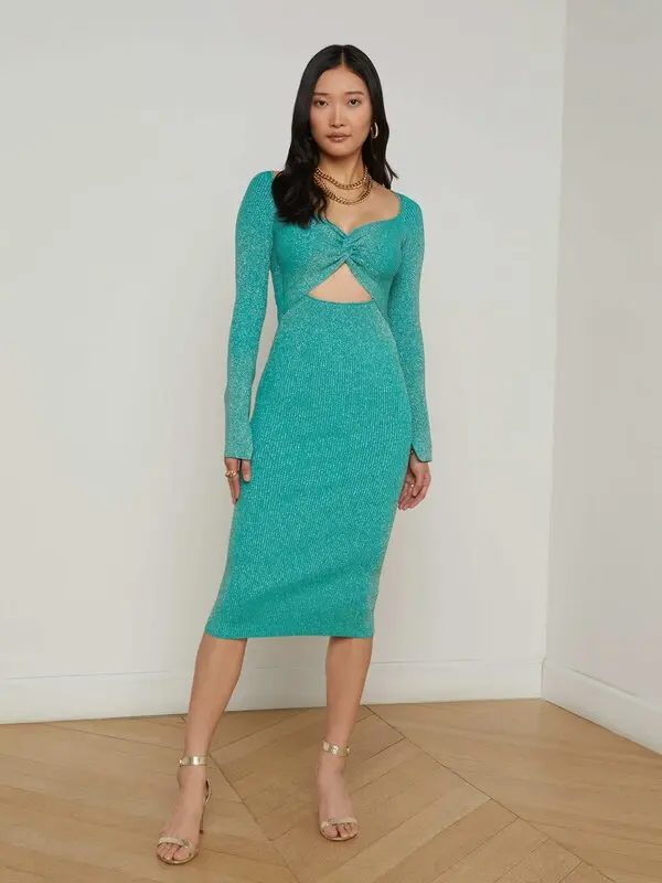Boa Twist-front Knit Dress